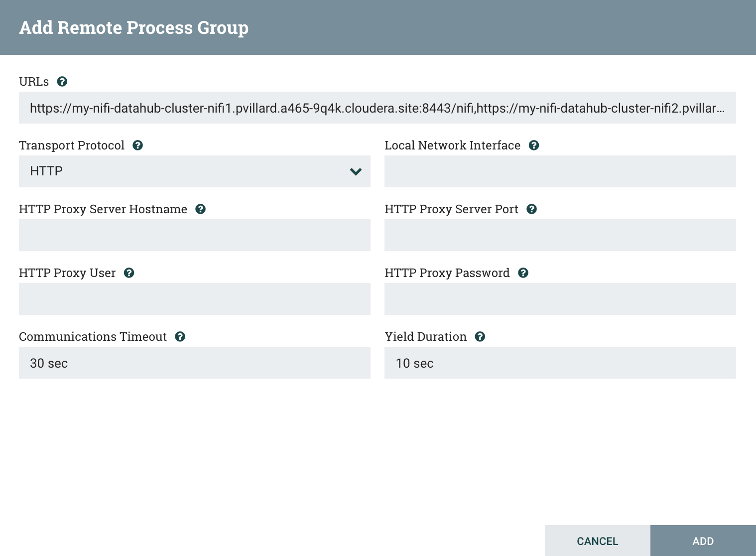 Defining your Cloudera Base on premises data flow