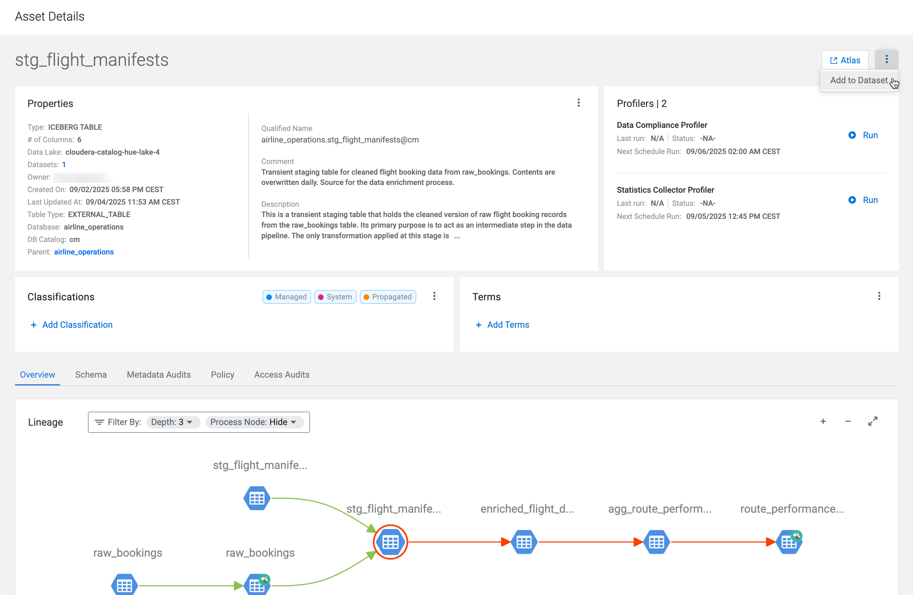 Adding assets to one or more datasets