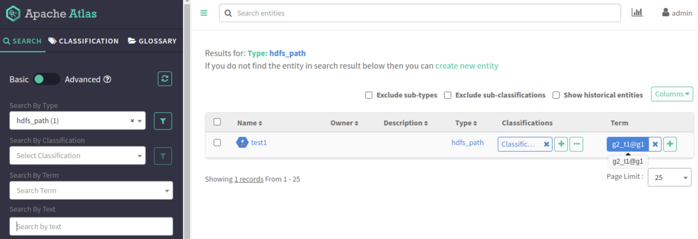 Example for finding parent object for assigned classification or term
