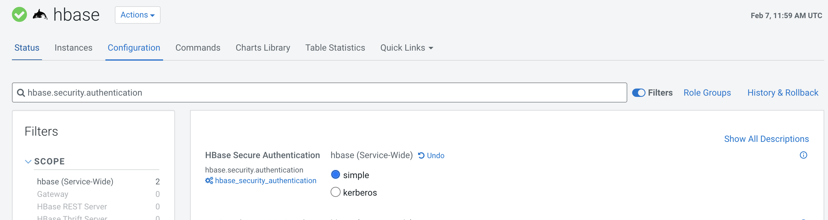 Disabling Kerberos Authentication For Hbase Clients 2000