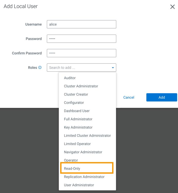 Providing read-only access to Queue Manager UI